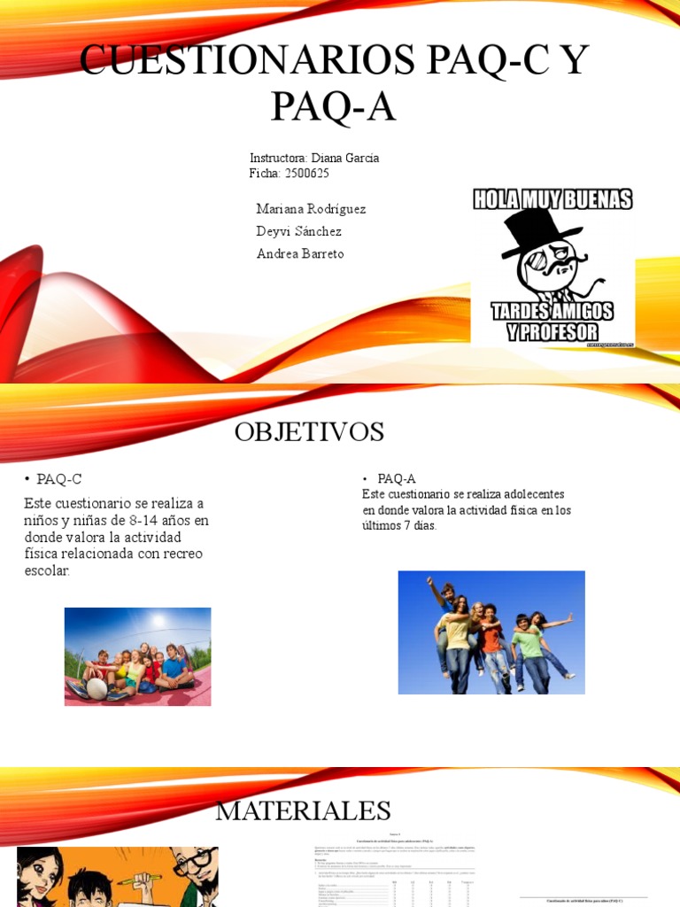 Cuestionarios PAQ-C y PAQ-A | PDF