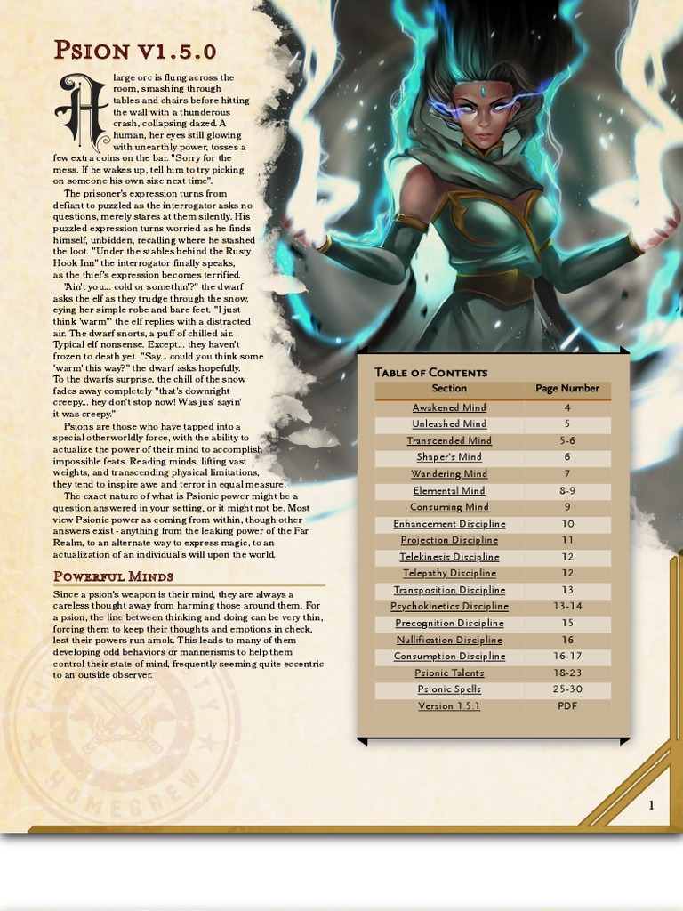 Psion Class DND | PDF