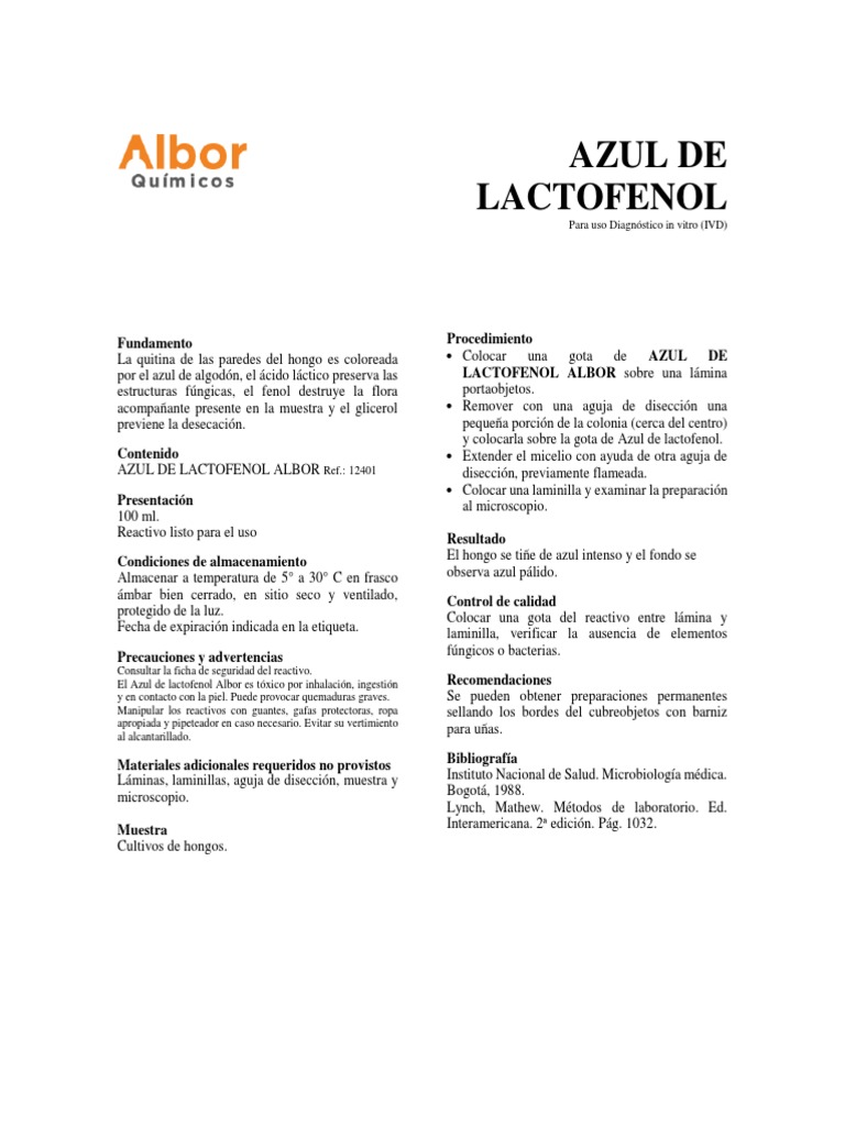 INS Azul de Lactofenol 2017 | PDF | Hongo