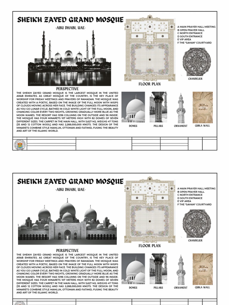 Sheikh Zayed Grand Mosque Floor Plan | PDF | Mosque | Architectural ...