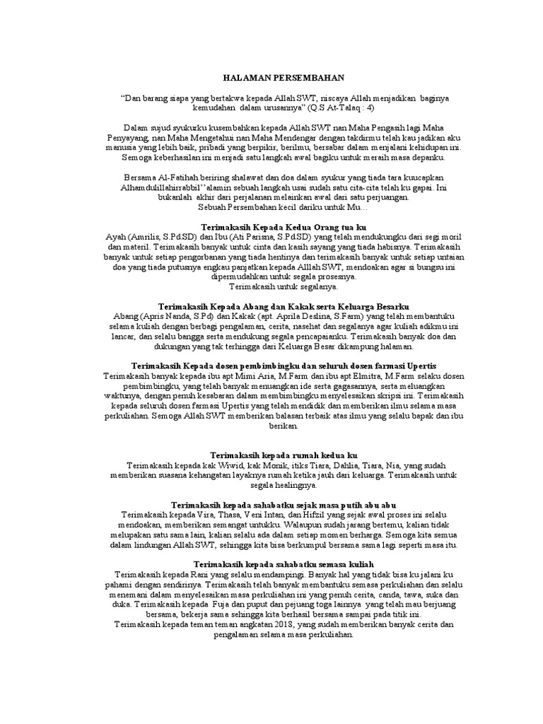 Halaman Persembahan | PDF
