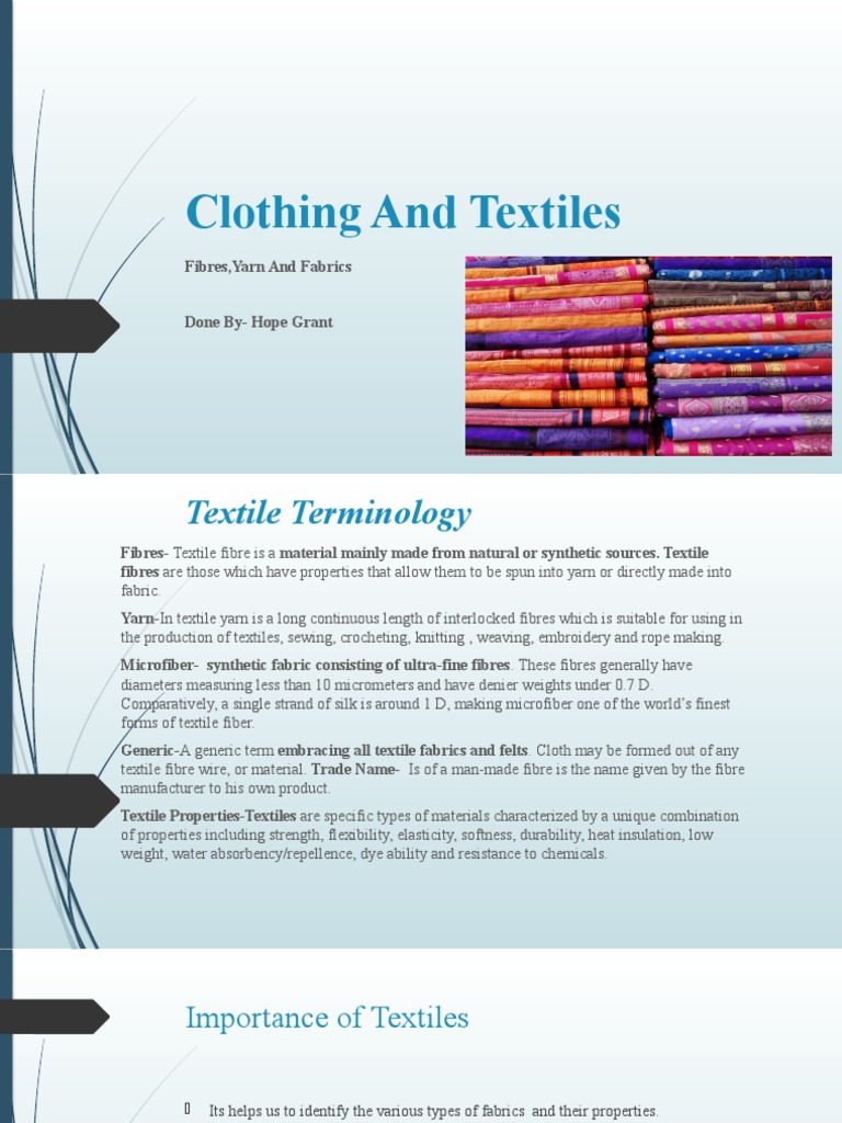 Introduction to Textiles and Fabrics | PDF | Fibers | Textiles