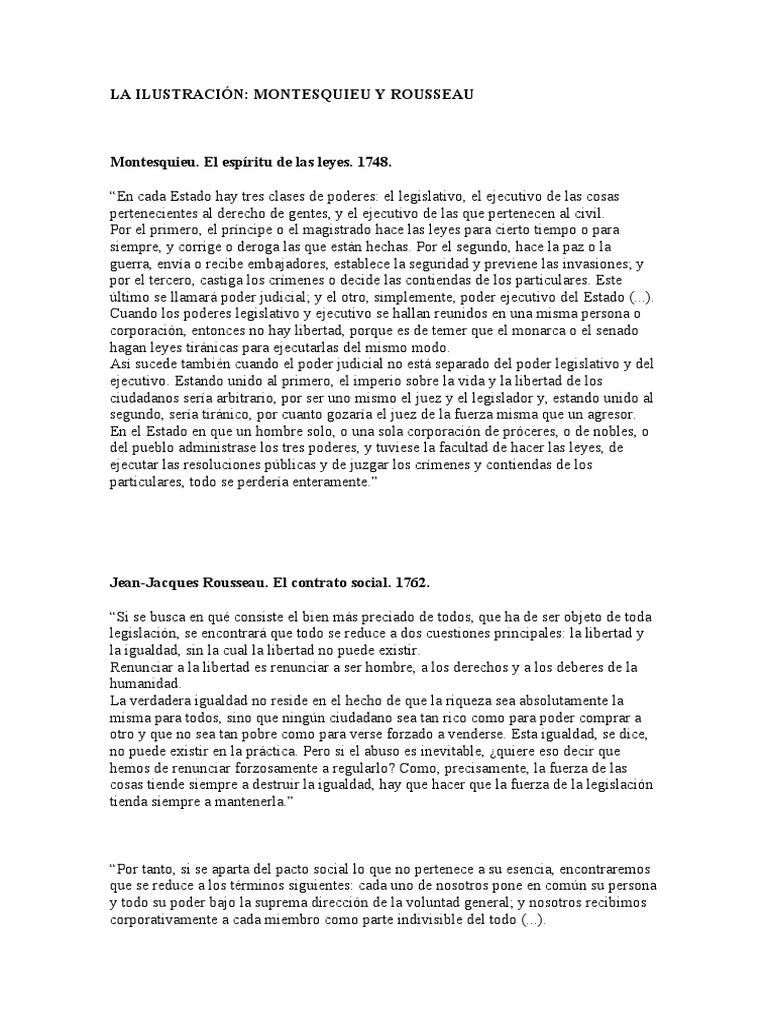 Practica 1. Montesquieu y Rousseau | PDF | Soberanía | Contrato social