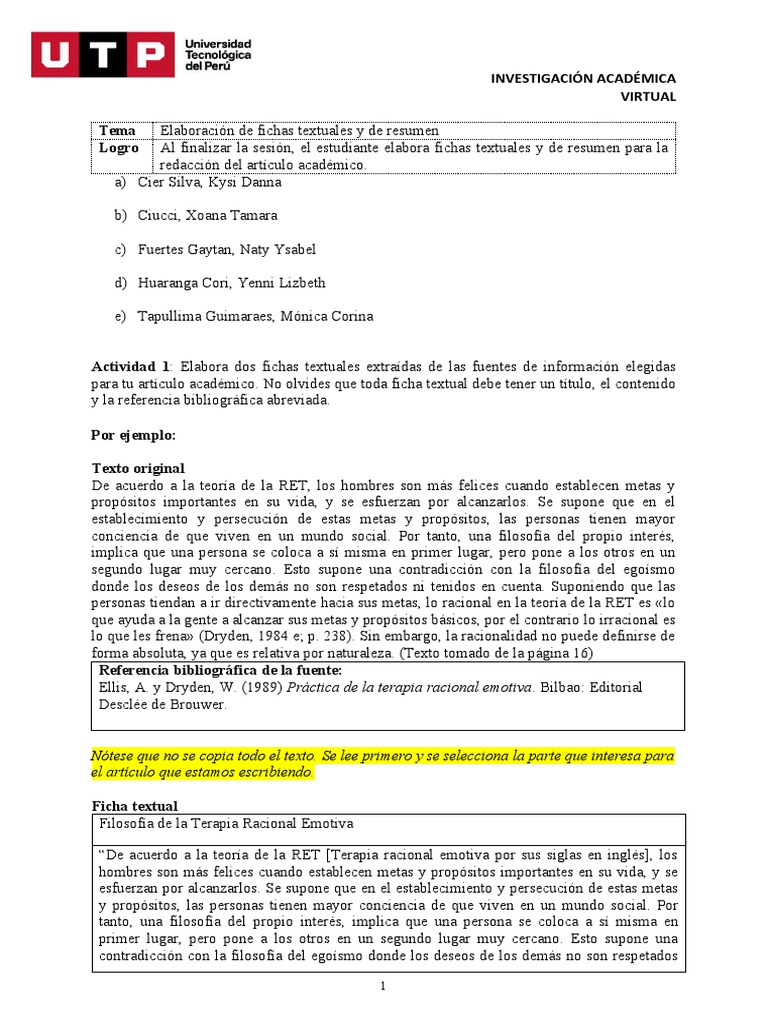 S9 - Tarea - Fichas Textuales y de Resumen | PDF | Depresión (estado de ... S9 - Tarea - Fichas Textuales y de Resumen | PDF | Depresión (estado de ...