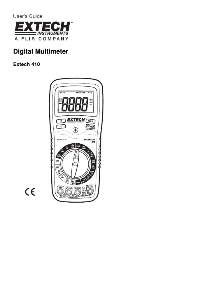 Digital Multimeter: Extech 410 | PDF | Voltage | Switch