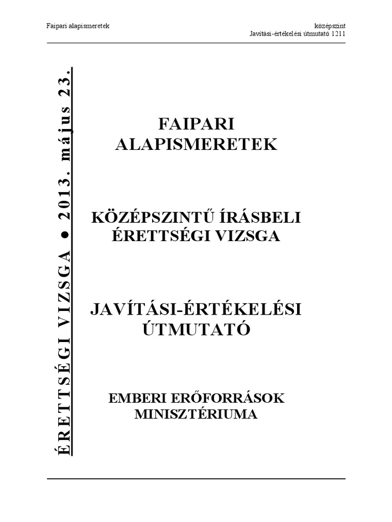 Faipari Alapismeretek | PDF