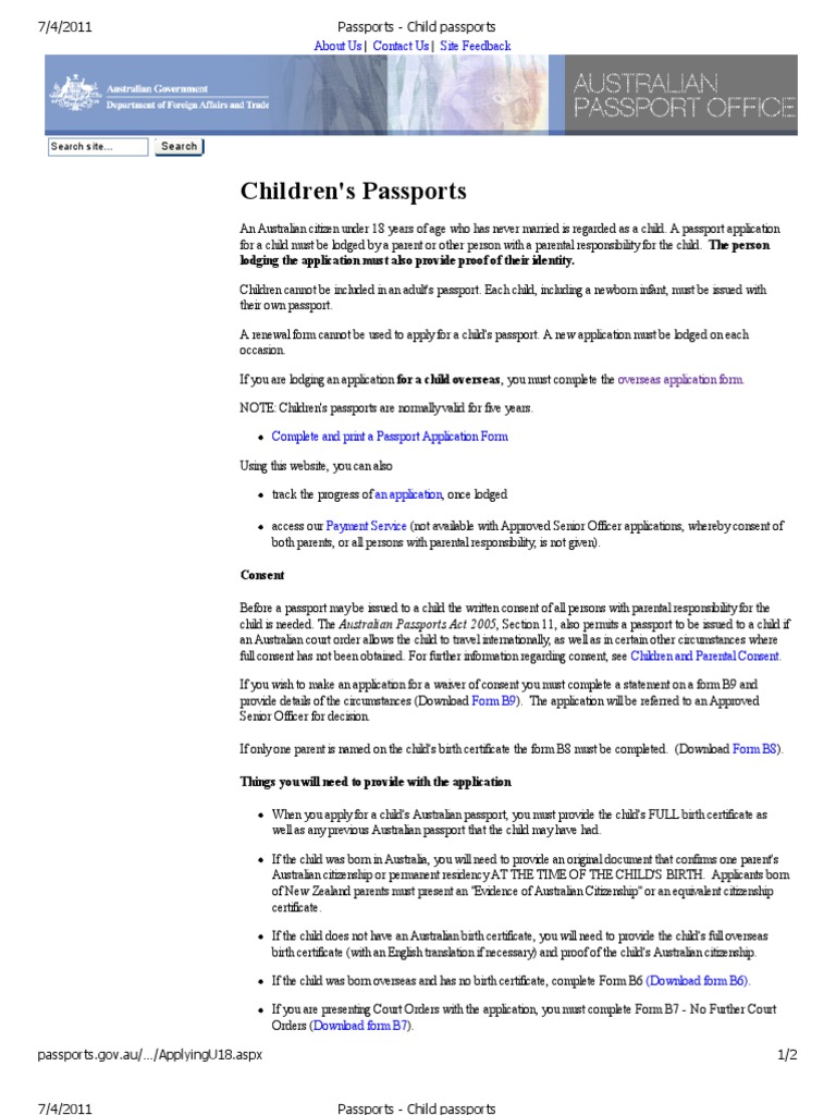 Passports - Child Passports | PDF | Passport | Birth Certificate