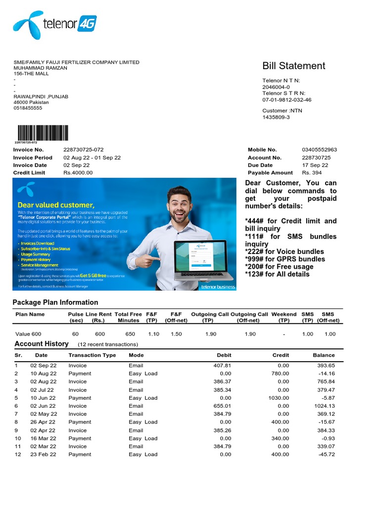 Bill Statement | PDF | Service Industries | Business