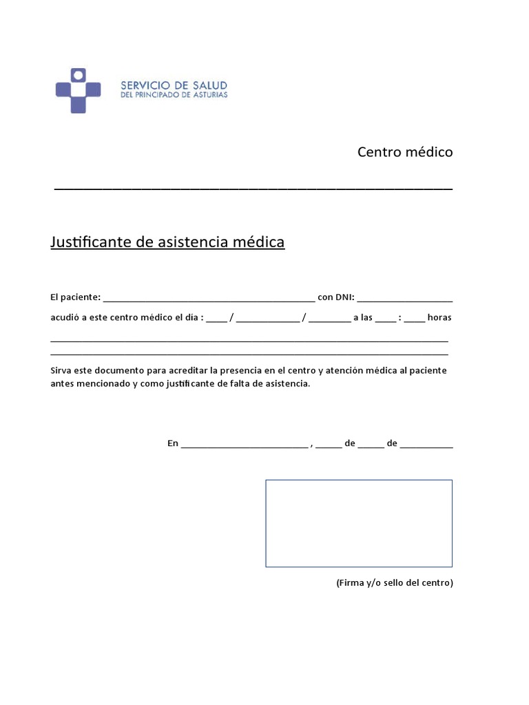 Justificante Medico Plantilla Asturias | PDF