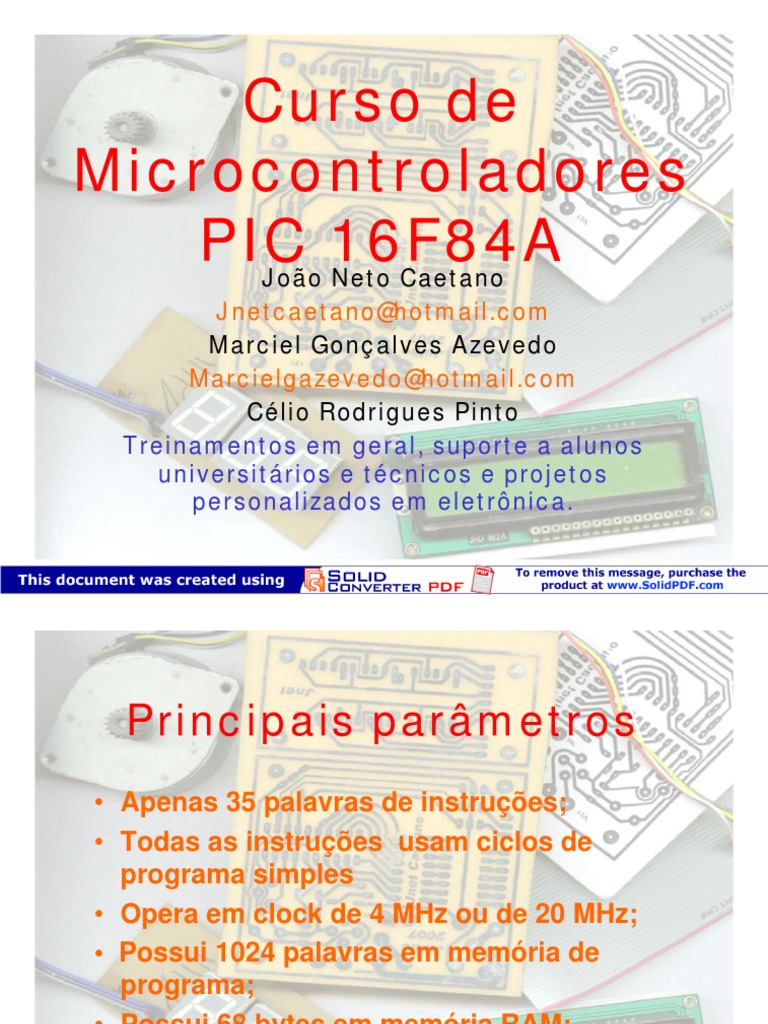 Curso de Microcontroladores PIC 16F84A | PDF | Memória de acesso ...
