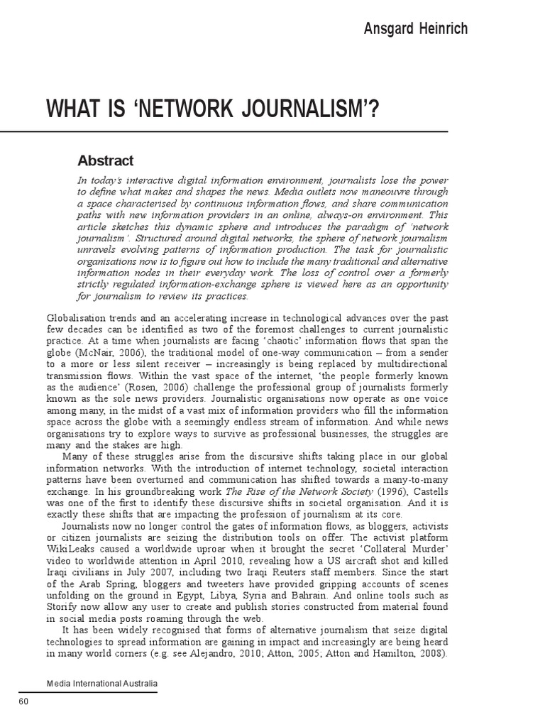 Network Journalism in the Digital Age | PDF | News | Journalism