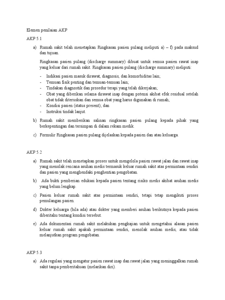 Elemen Penilaian AKP 5 | PDF