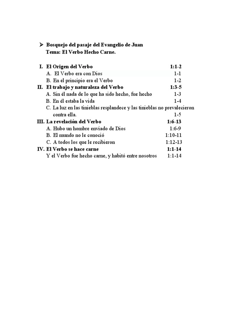 Bosquejo Del Evangelio de Juan 1 | PDF