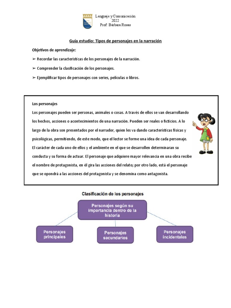 Tipos de Personajes - Clase 17 Agosto | PDF | Narración | Conceptos ...