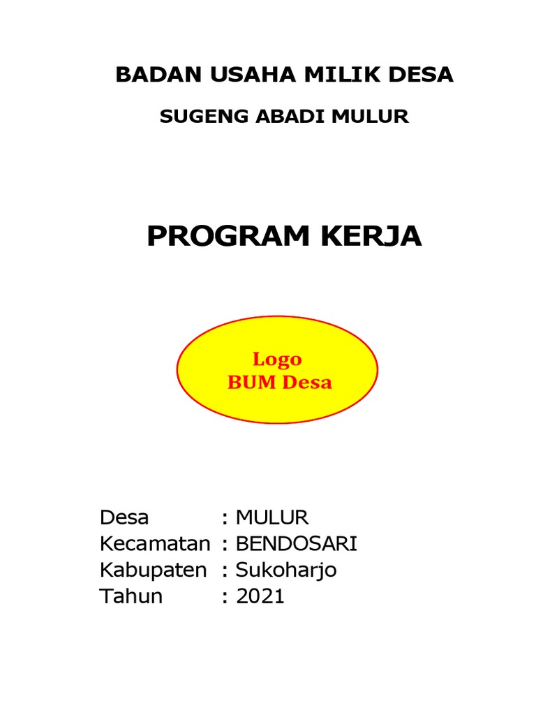 Program Kerja BUMDesa - Mulur | PDF