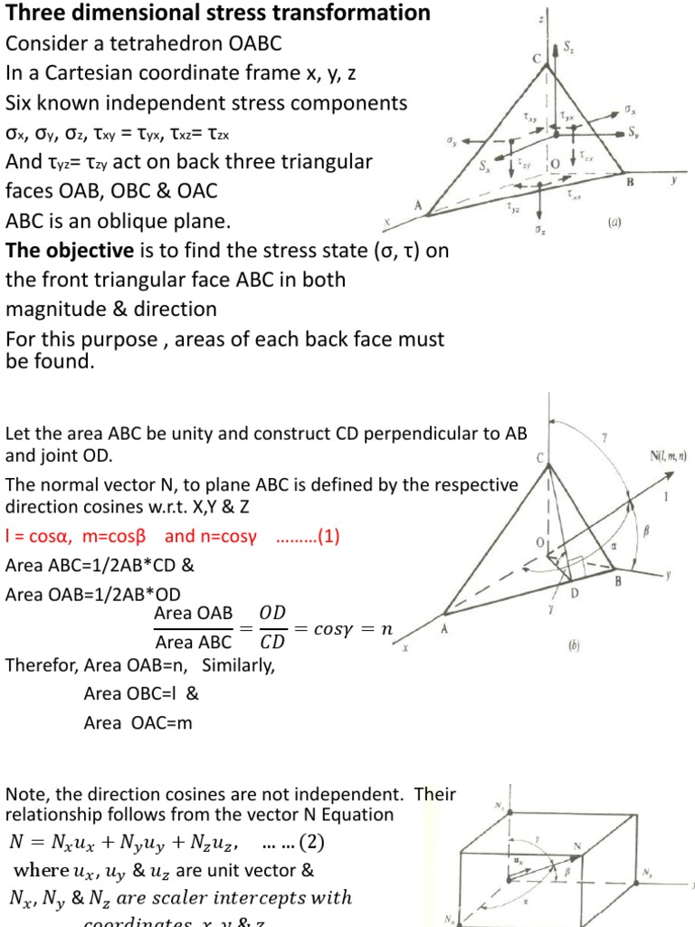 1 3 Dimensional Stress Transformation | PDF | Euclidean Vector | Stress ...