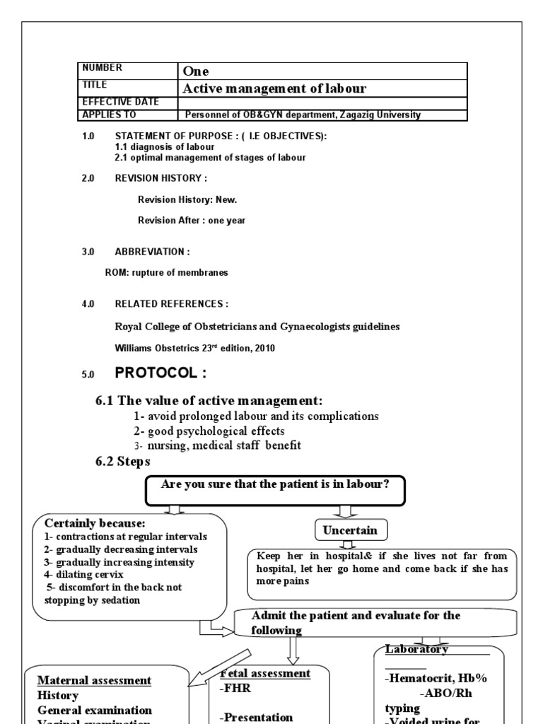 Active Management of Labour | PDF | Childbirth | Motherhood