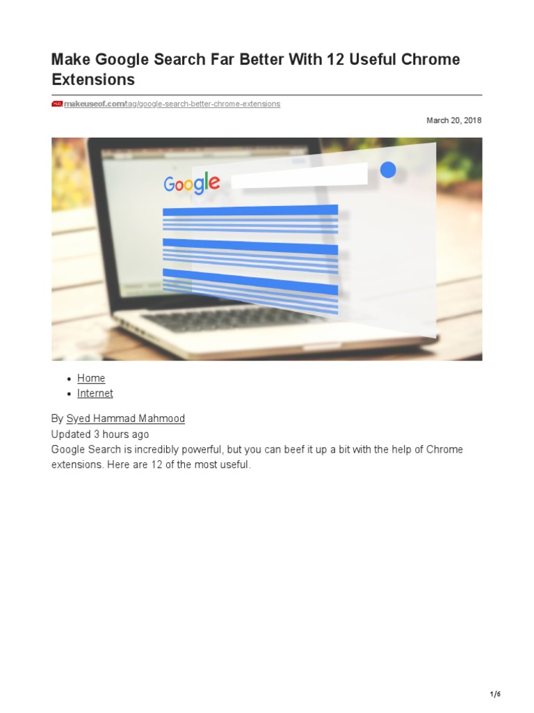 Make Google Search Far Better With 12 Useful Chrome Extensions | PDF ... Make Google Search Far Better With 12 Useful Chrome Extensions | PDF ...