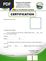 Barangay Certificate of Residency Template | PDF