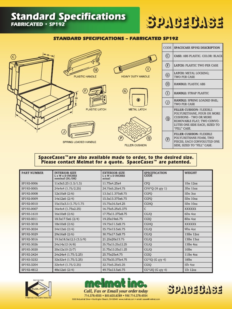 Molded - SP192 SpaceCase™ | PDF