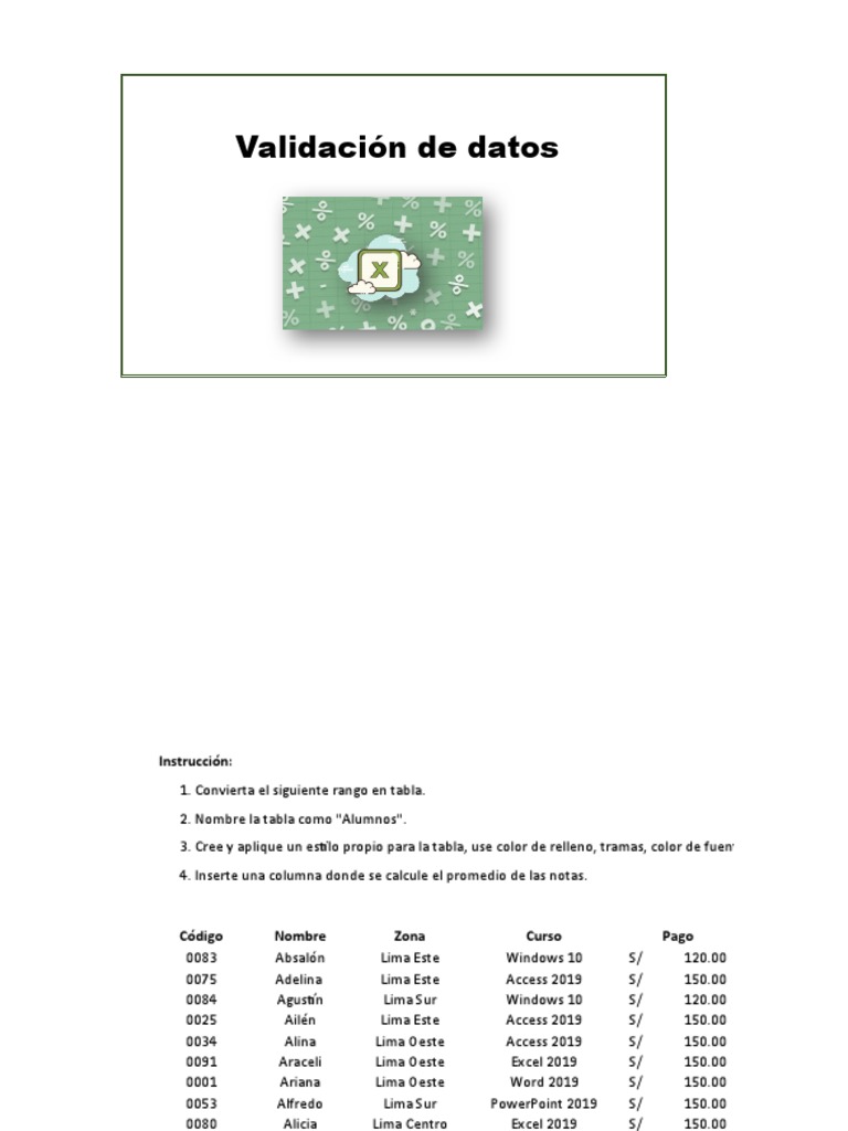 S13.s2-Tarea 15 - Tablas y Validación de Datos | PDF | Software de ...