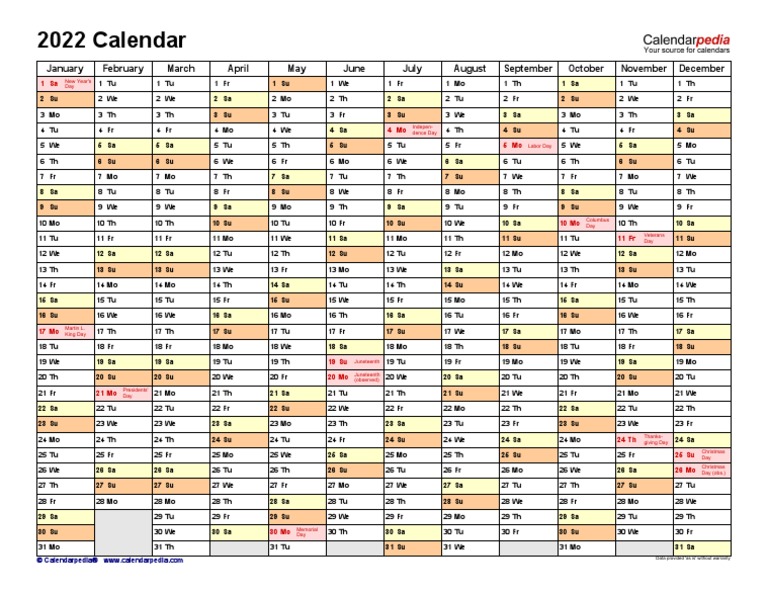 2022 Calendar Landscape | PDF