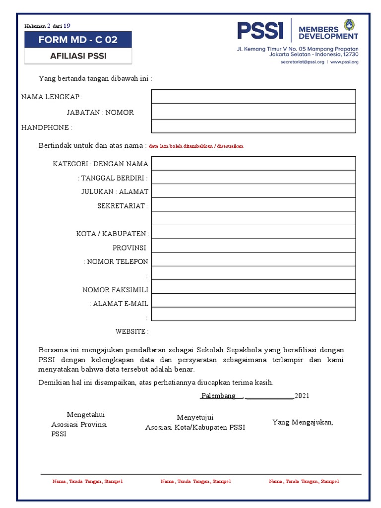 SSB Terafiliasi PSSI 1 | PDF