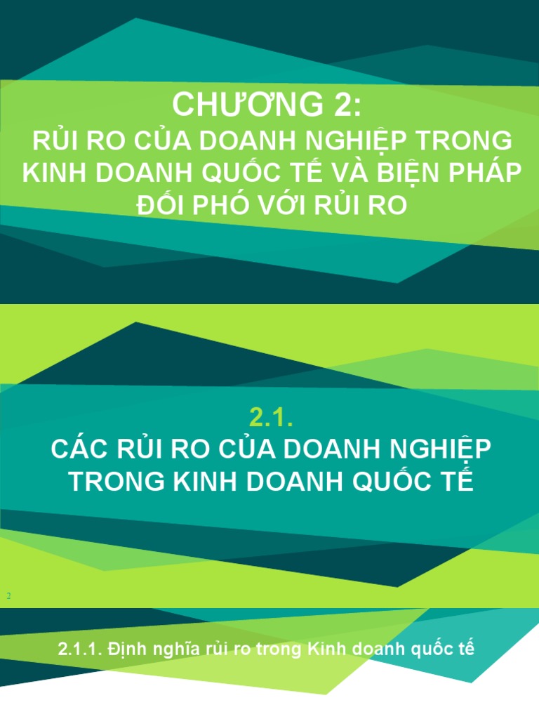 Chương 2. Rủi ro của doanh nghiệp trong kinh doanh quốc tế và biện pháp đối phó với rủi | PDF