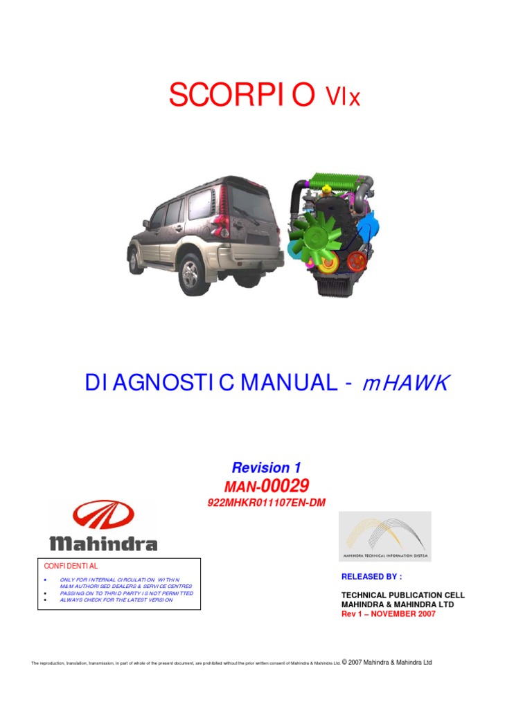 SCORPIO VLX DIAGNOSTIC MANUAL mHAWK Rev1 | PDF | Throttle | Turbocharger