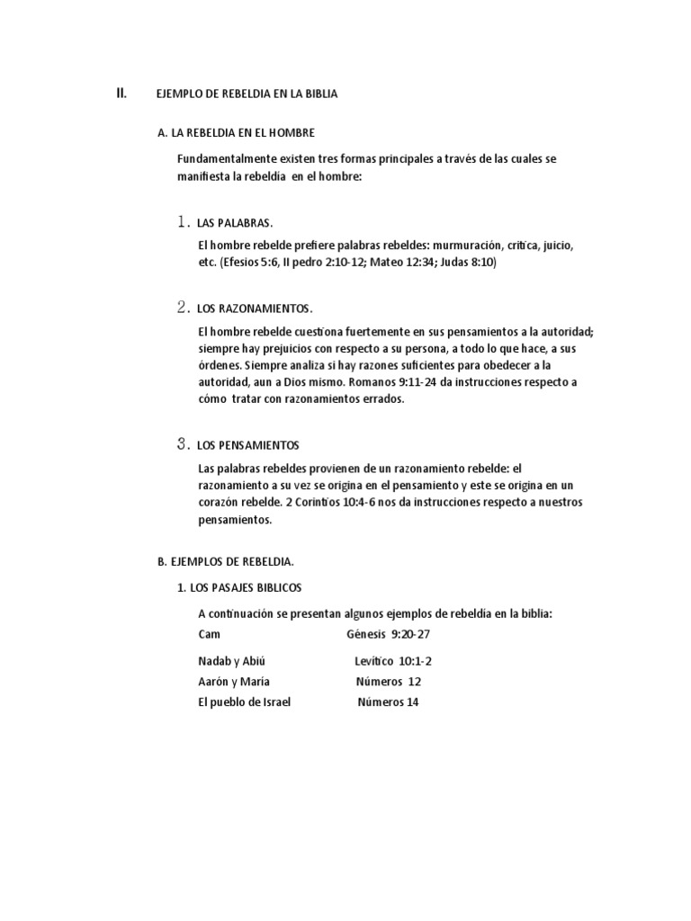Ejemplos de Rebeldía en la Biblia | PDF | Creencia religiosa y doctrina