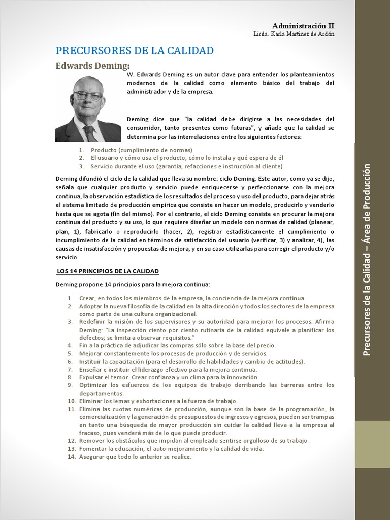 1 - Precursores de La Calidad | PDF | Calidad (comercial) | Business