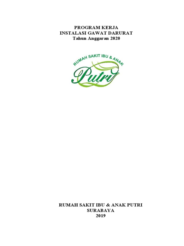 Program Kerja IGD 2020 | PDF