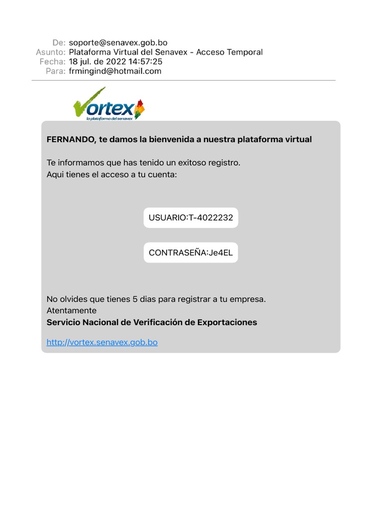 Plataforma Virtual Del Senavex - Acceso Temporal 2 | PDF