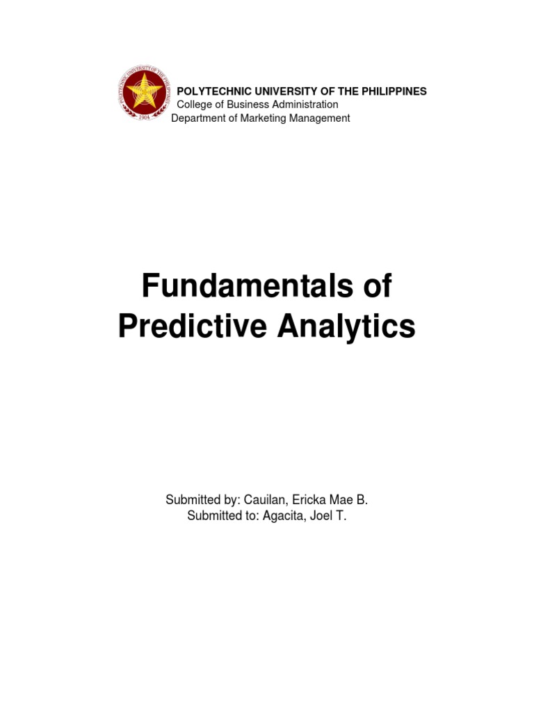 Cauilan, Ericka Mae MM-3-3N Predictive Analytics Correspondence | PDF | Statistics | Analytics