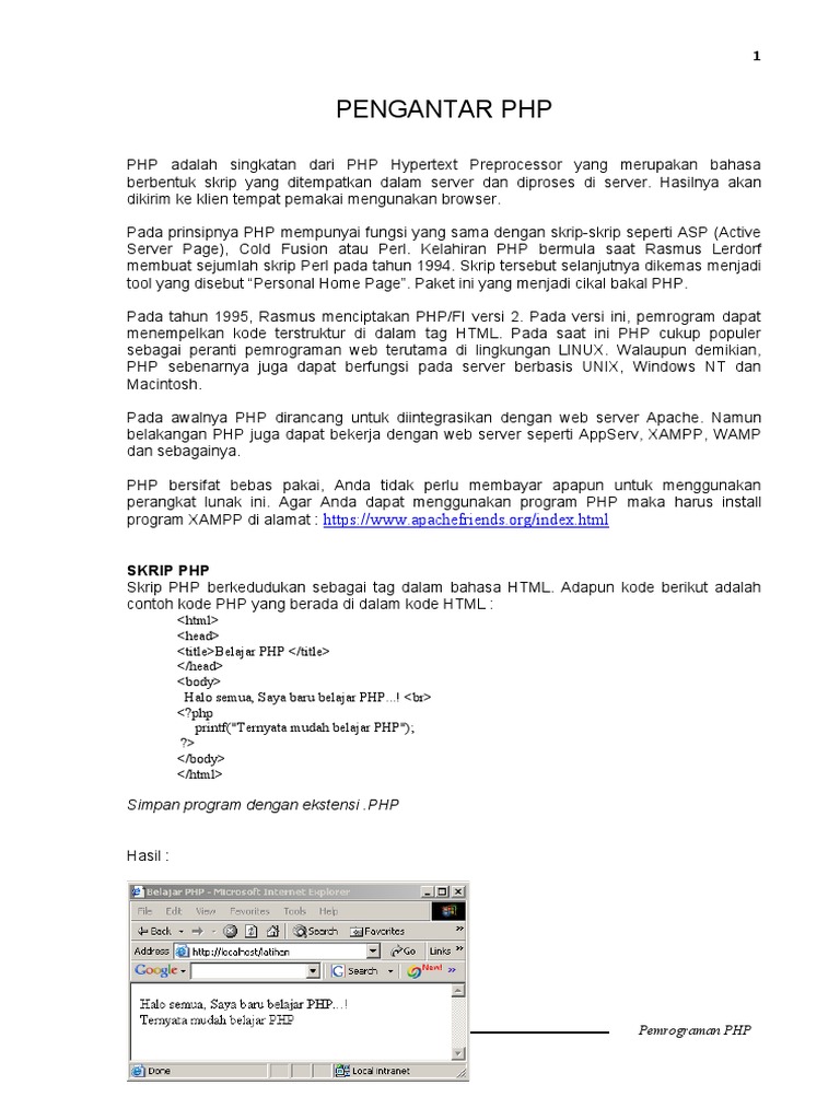 Panduan Dasar Pemrograman PHP | PDF