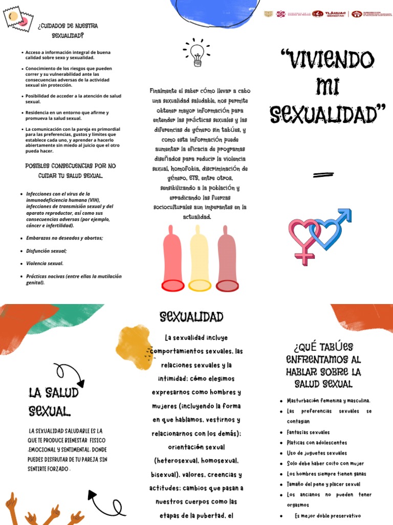 Triptico Viviendo Mi Sexualidad | PDF | La sexualidad humana | Infección transmitida sexualmente