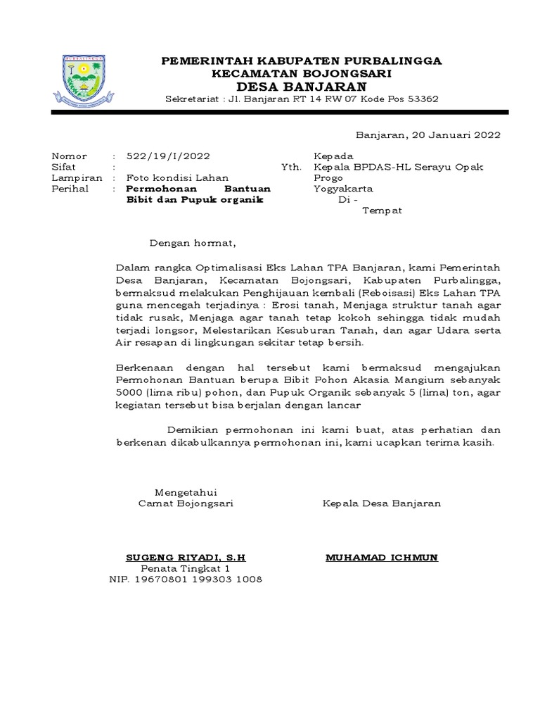 Permohonan Reboisasi | PDF