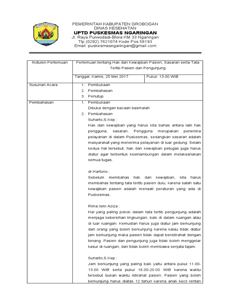 15 Notulen PTP Hak Dan Kewajiban Serta Tata Tertib | PDF