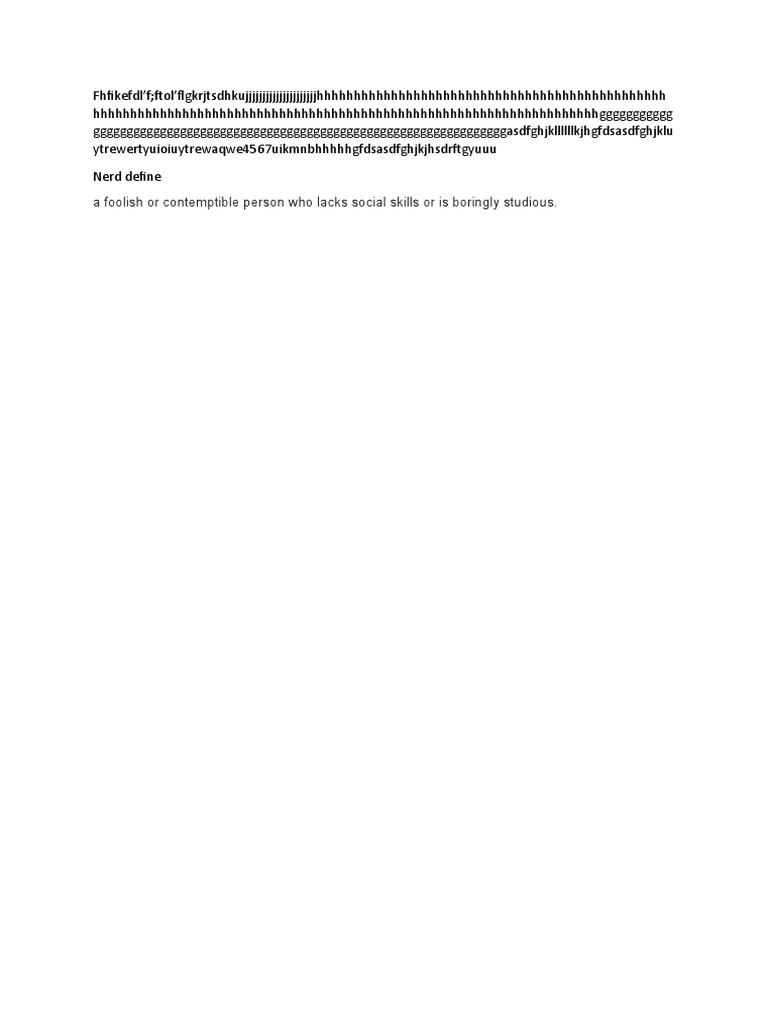 Definition of "Nerd" Explained | PDF