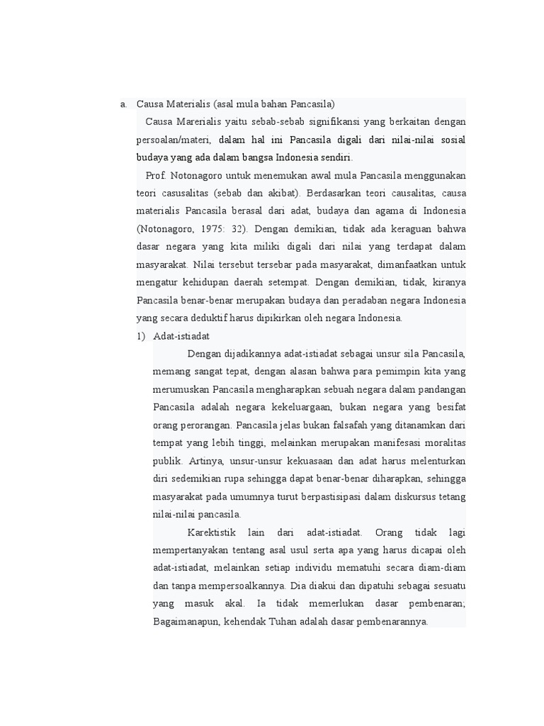 Causa Materialis Pancasila dan Asalnya | PDF