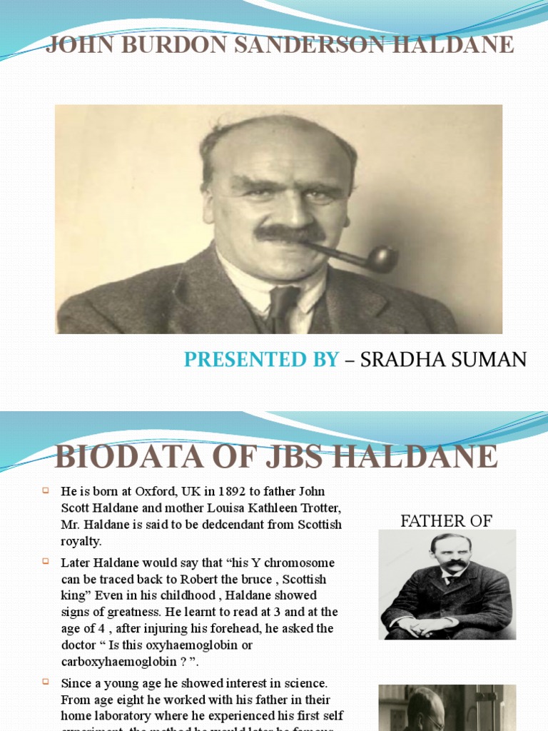JBS HALDANE Final | PDF | Natural Selection | Genetics