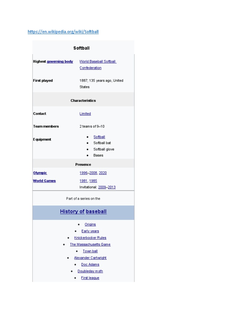 Softball | PDF | Softball | Baseball Field