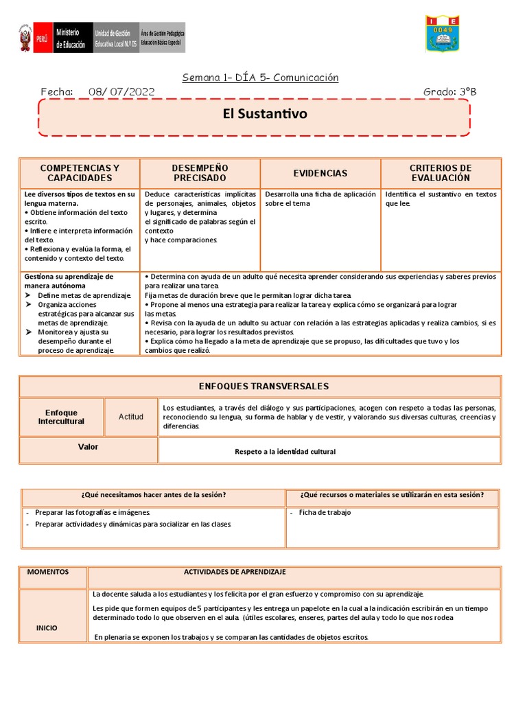 Semana 1 Dia 4 - COMUNICACION - 3° Grado | Descargar gratis PDF ...