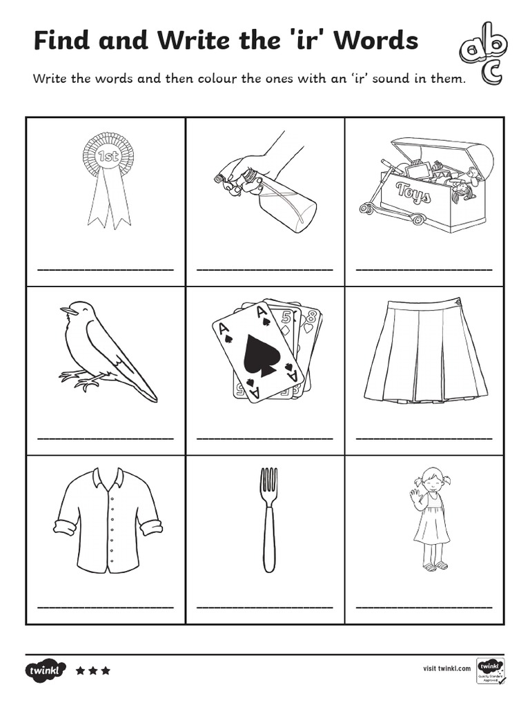 Phonics Ir Activity | PDF