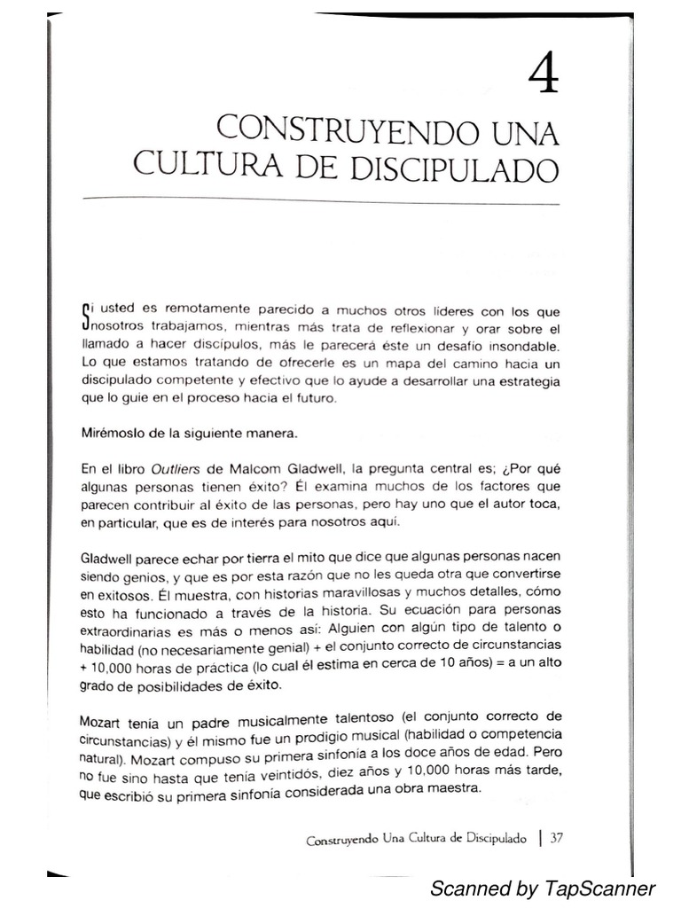 Capitulo 4 Construyendo Una Cultura de Discipulado | PDF Capitulo 4 Construyendo Una Cultura de Discipulado | PDF