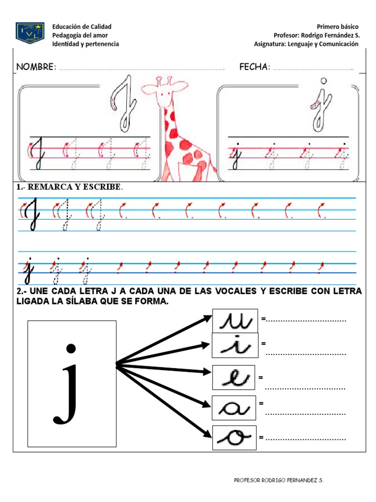 Guia Lenjuage Letra J | PDF
