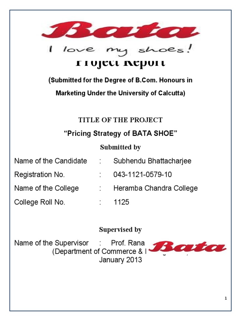 Project of BATA Shoe. | PDF | Prices | Pricing