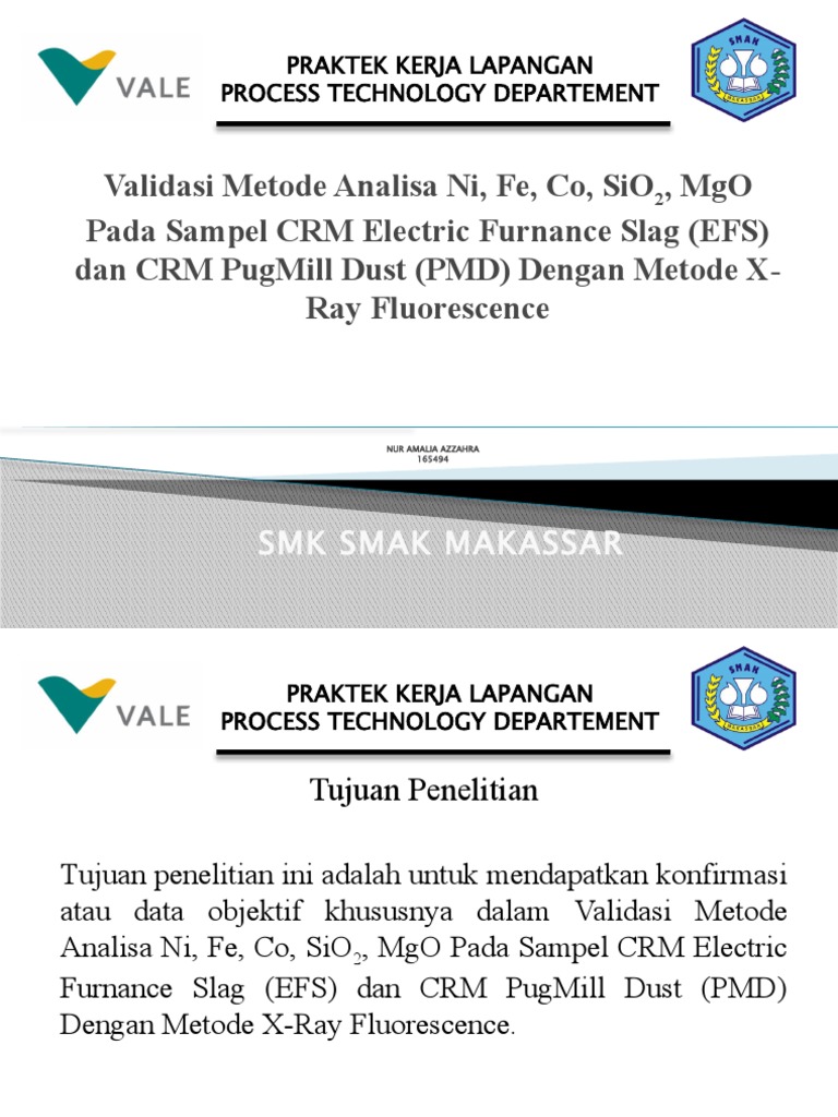 Validasi Metode Analisa Ni, Fe, Co, Sio, Mgo Pada Sampel CRM Electric ...