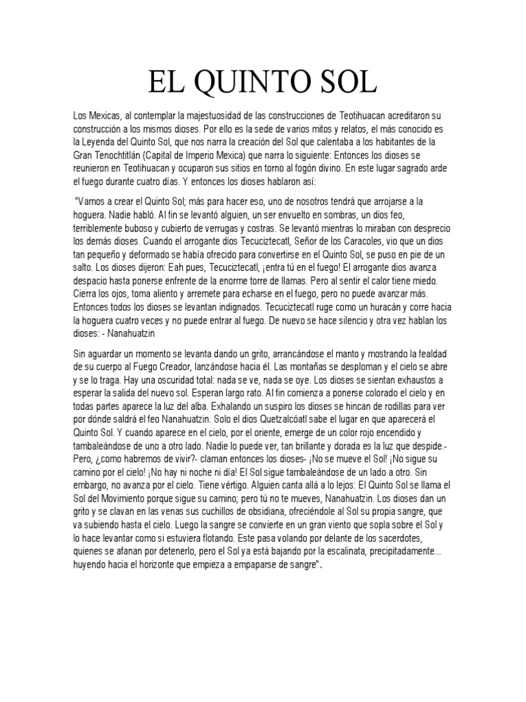 El Quinto Sol | PDF | Cielo