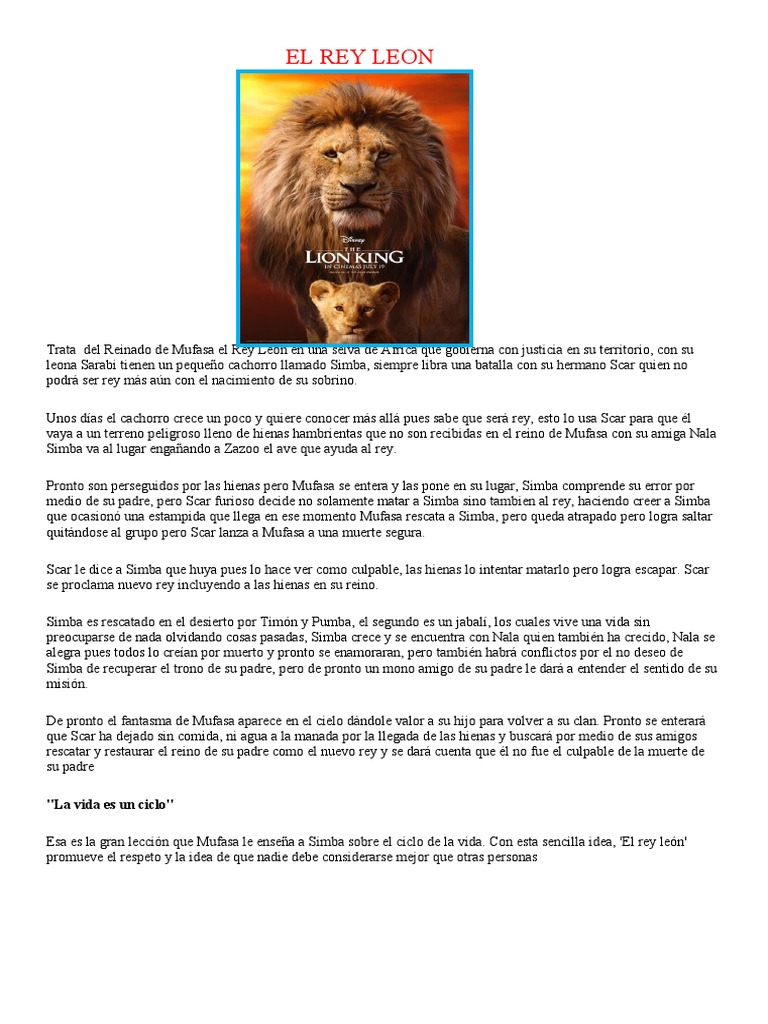 El Rey Leon | PDF